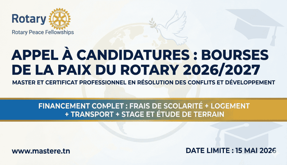 Appel à candidatures : Bourses de la Paix du Rotary 2026/2028